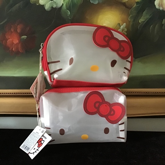 Sanrio | Bags | Nwt 2 Pcs Miniso Sanrio Hello Kitty Mesh Shell Makeup ...